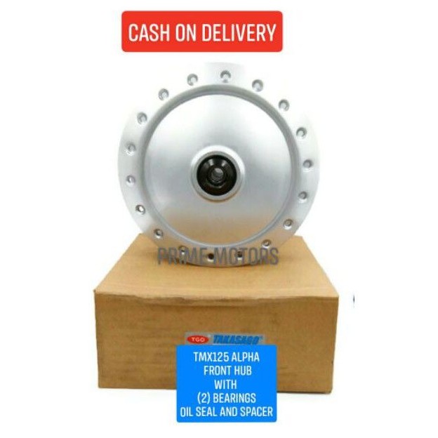 TMX125 ALPHA FRONT HUB WITH BEARINGS,OIL SEAL AND SPACER (TAKASAGO ...