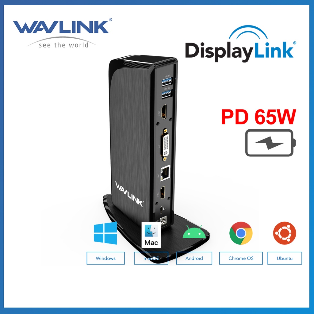 Wavlink USB-C Triple Display Universal Docking Station with Power ... Wavlink USB-C Triple Display Universal Docking Station with Power ...