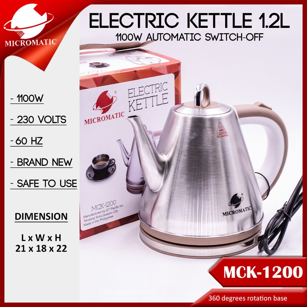 Micromatic MCK-1200 1.2L Electric Kettle | Shopee Philippines