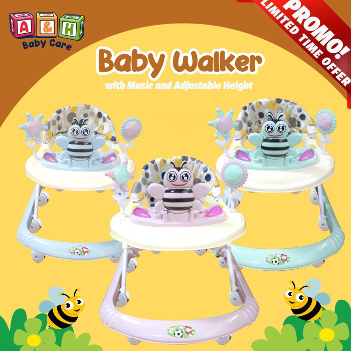 Baby Walker (with music and Adjustable Height) model 809M | Shopee ...