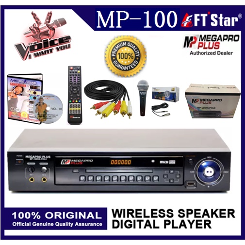 Megapro plus MP-100 Piolo Karaoke Player + DVD + Songbook + Remote Free Mic | Shopee Philippines