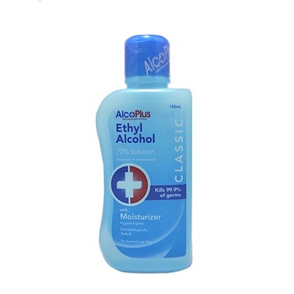 AlcoPlus Classic Ethyl 70% Alcohol 150mL with moisturizer | Shopee ...