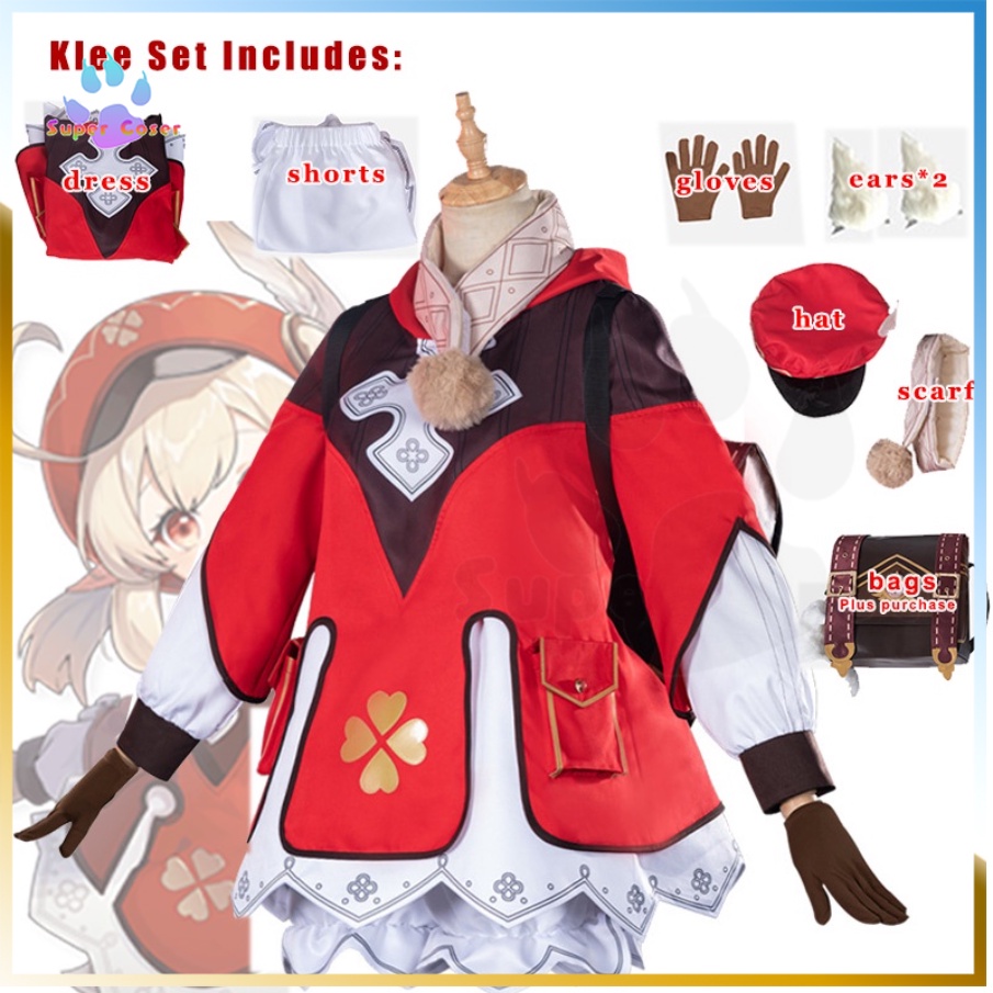 COD Game Genshin Impact Cosplay Costume Klee Cosplay Costume Full Set ...
