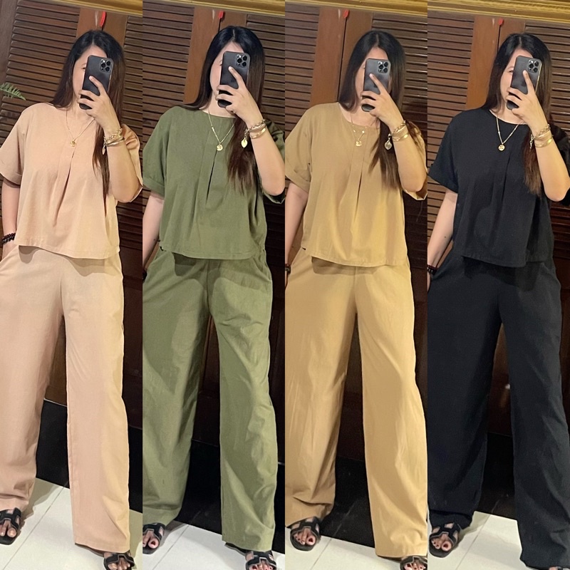 SANDY TOP AND PANTS COORDINATES | Shopee Philippines