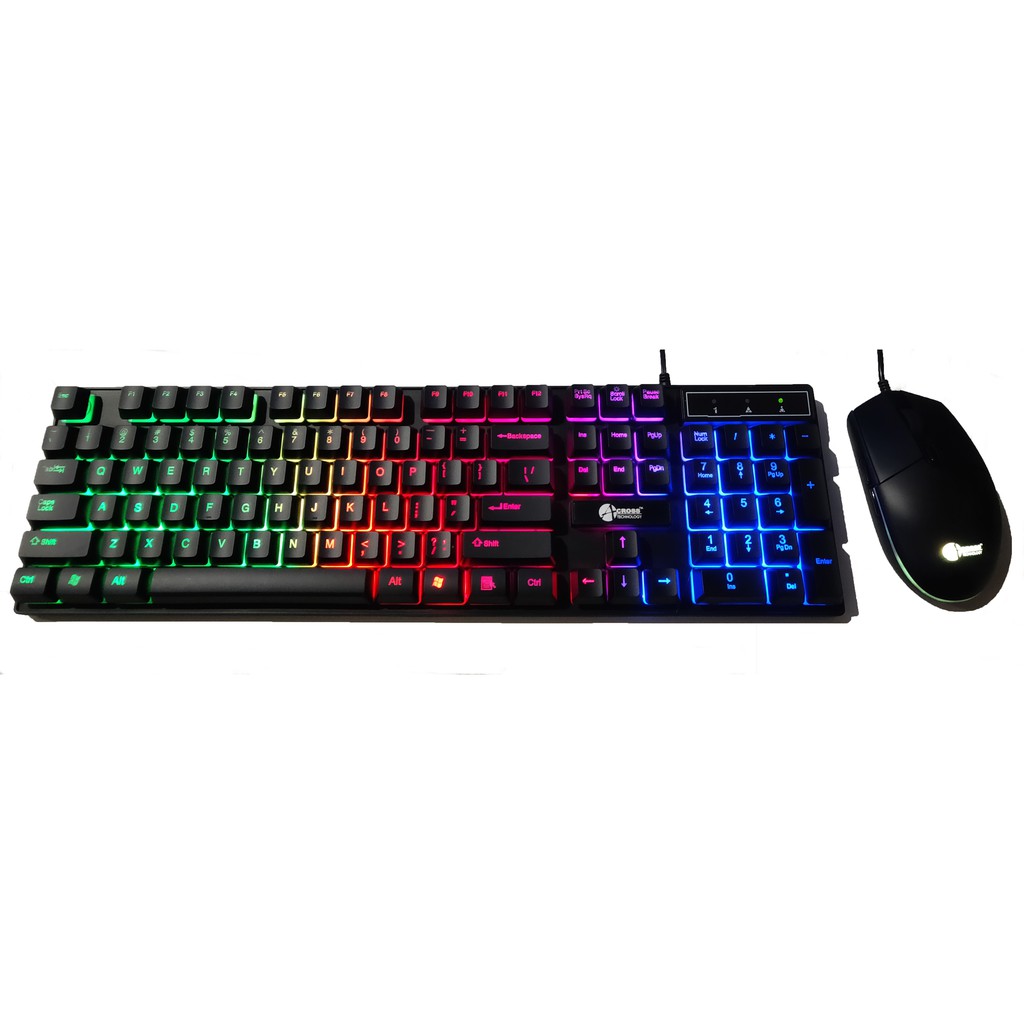 ACROSS KM6018+G-102 RGB Gaming Keyboard and Mouse Combo Kit with Anti ...
