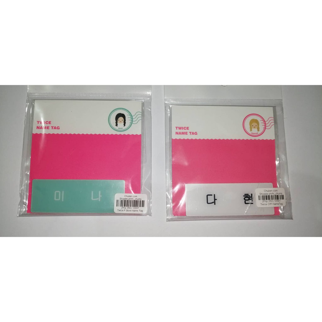 TWICE CHARACTER POP-UP STORE OFFICIAL NAME TAG | Shopee Philippines