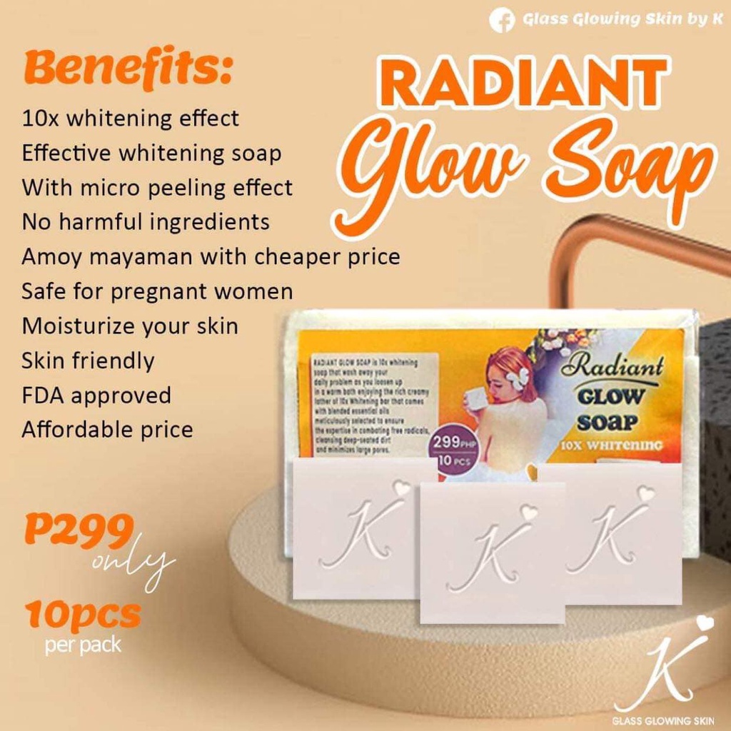 Radiant Glow Soap 10x Whitening by K (10 PCS) | Shopee Philippines