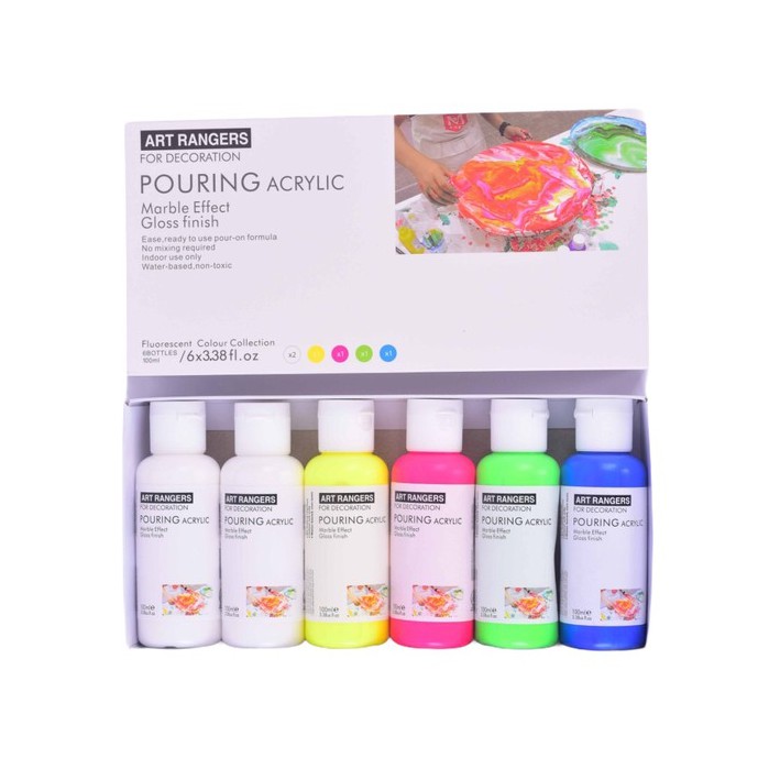 Art Ranger Pouring Acrylic Paint 6 x 100ml | Shopee Philippines