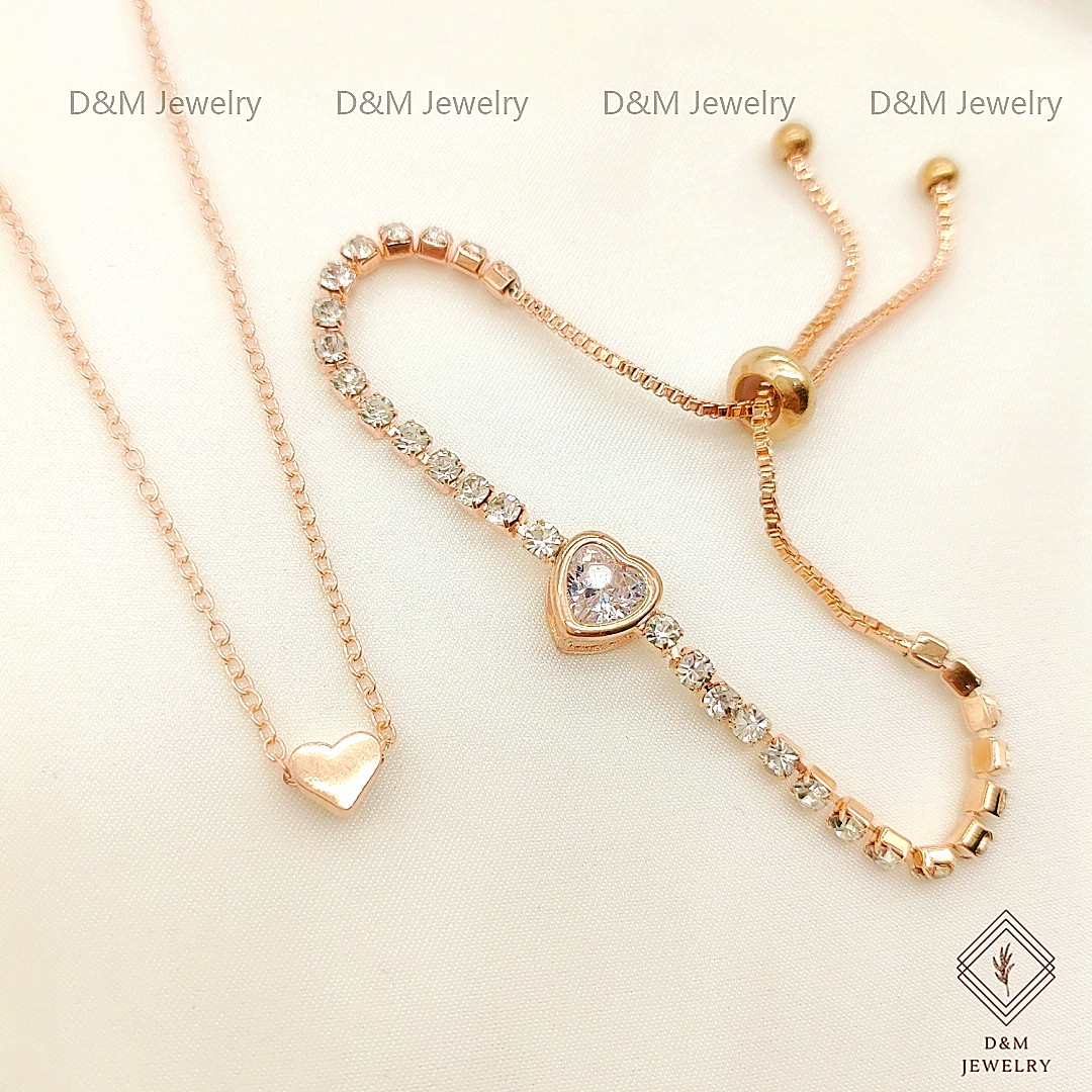 D&M Jewelry 24k Bangkok Gold Necklace Bracelet Jewelry set for Women ...