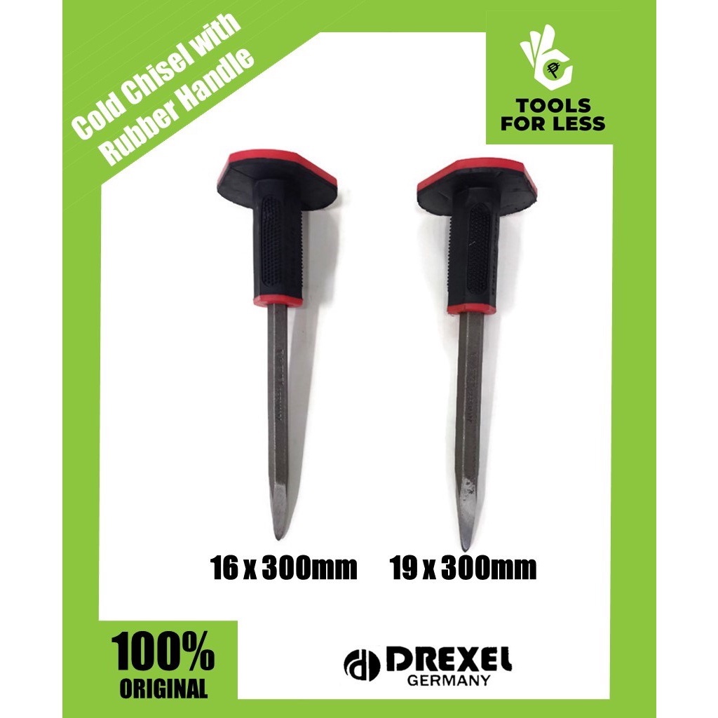 Drexel Pointed Cold Chisel with Rubber Hand Guard 16 and 19mm x 300mm ...