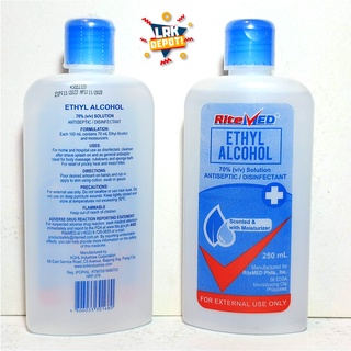 RiteMED Ethyl Alcohol 70% Liquid Sanitizer w/ Moisturizer (250mL) - Antiseptic Disinfectant ...