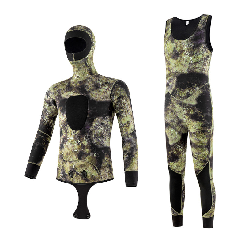 Wetsuit pattern 3mm 5mm mens top camo neoprene smooth skin triathlon ...