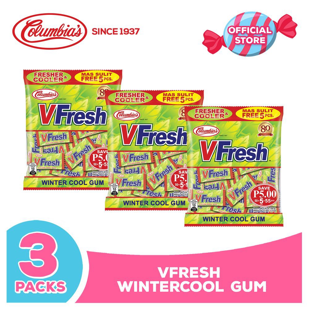 Columbia Candies: VFresh Winter Cool Gum Bundle of 3 | Shopee Philippines