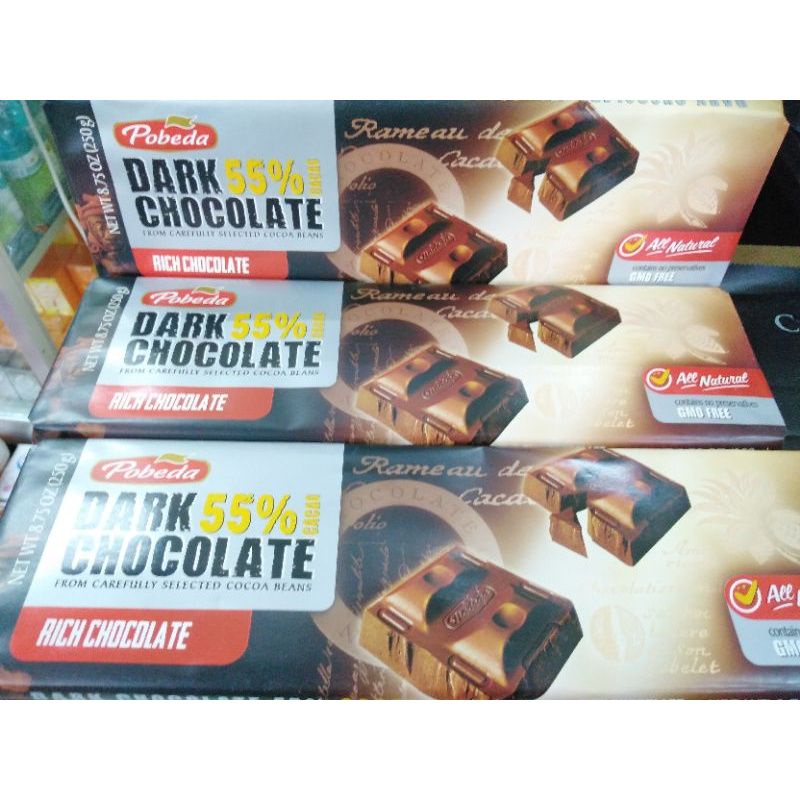Original Pobeda Imported Dark Chocolates 250g Big Bar | Shopee Philippines