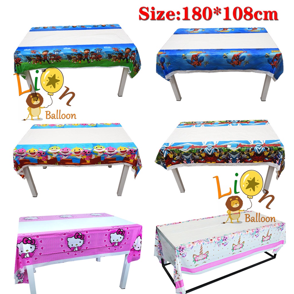 Table Cover Character Design (180*108cm) Kids Birthday Supplies ...