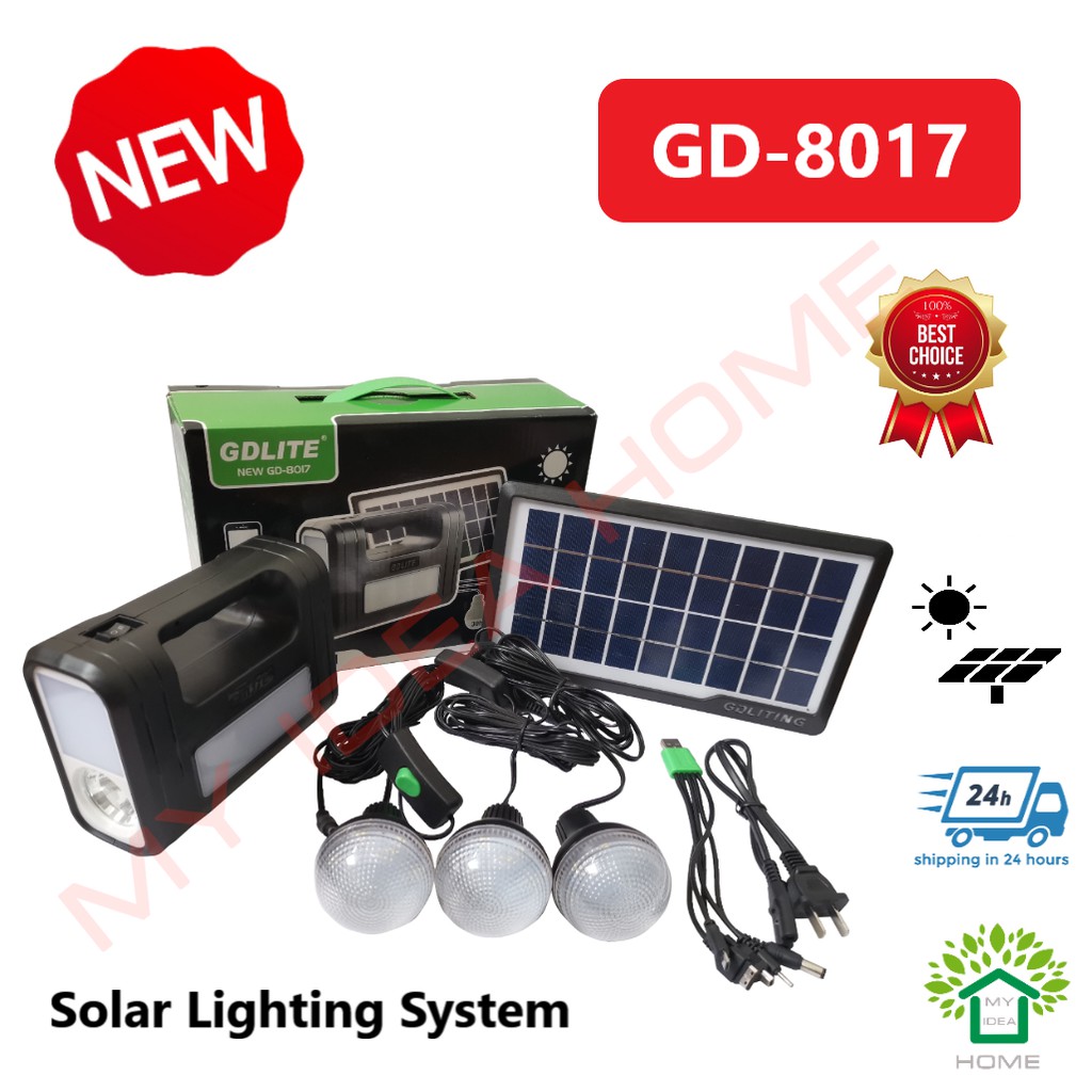 GDlite GD-8017 NEW Solar Lighting System Kit COD | Shopee Philippines
