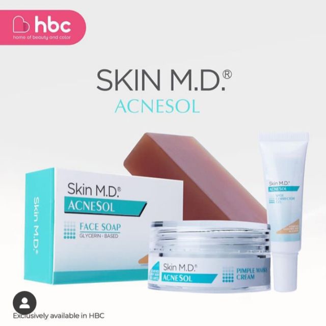 SKIN MD Acnesol Soap, Cream, Toner, and Spot Corrector Gel | Shopee ...