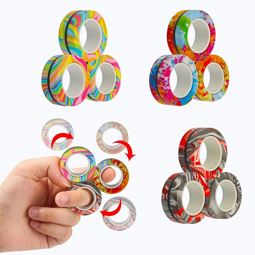 Magnetic Rings AntiStress Fidget Toy Magic RingTool Bracelet Magnetic ...