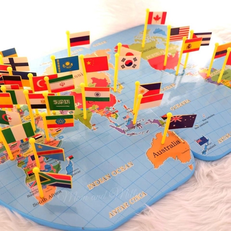 IBMap of The World National Flag Location & Flag & Capital / 36 ...
