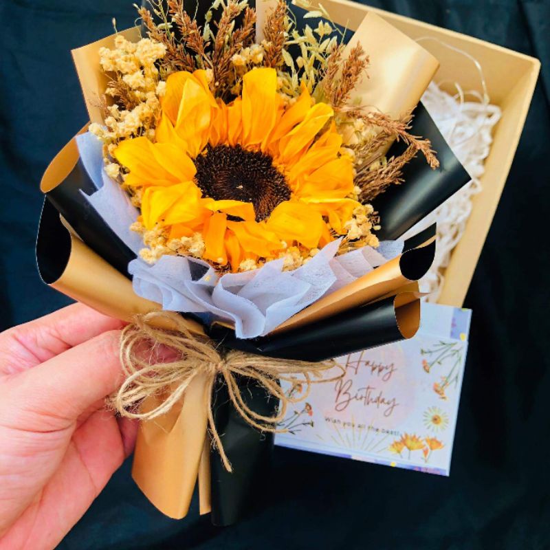 Preserved Sunflower Mini Bouquet | Shopee Philippines