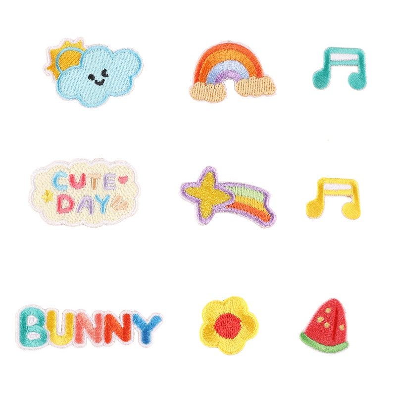Computer Embroiders Self-Adhesive Patches The Animated Cartoon Rainbow ...
