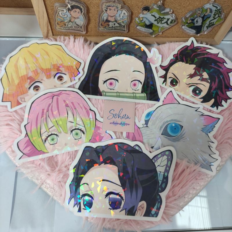 sohanshoppe Peeking Sticker Demon Slayer Kimetsu no Yaiba set Tanjiro ...