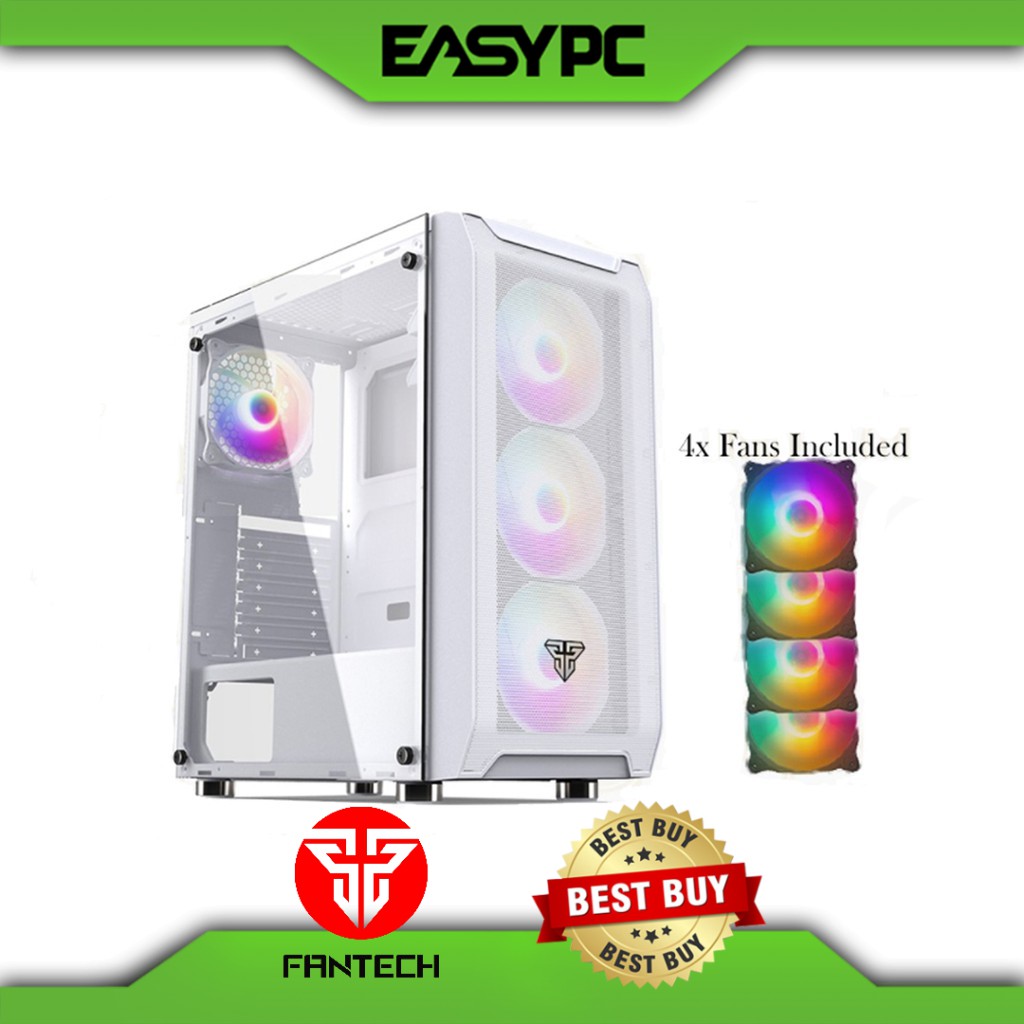 Fantech Aero CG80 with 4 RGB Fan Mid Tower Case White, Best Seller ...