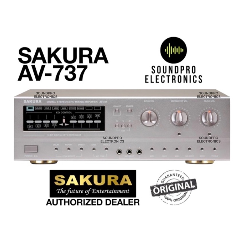 ORIGINAL Sakura AV-737 Digital Karaoke Mixing Amplifier 1400W | Shopee Philippines
