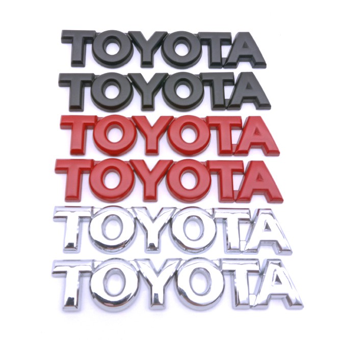 2 x Metal TOYOTA Letter Logo Car Auto Rear Side Emblem Badge Sticker ...