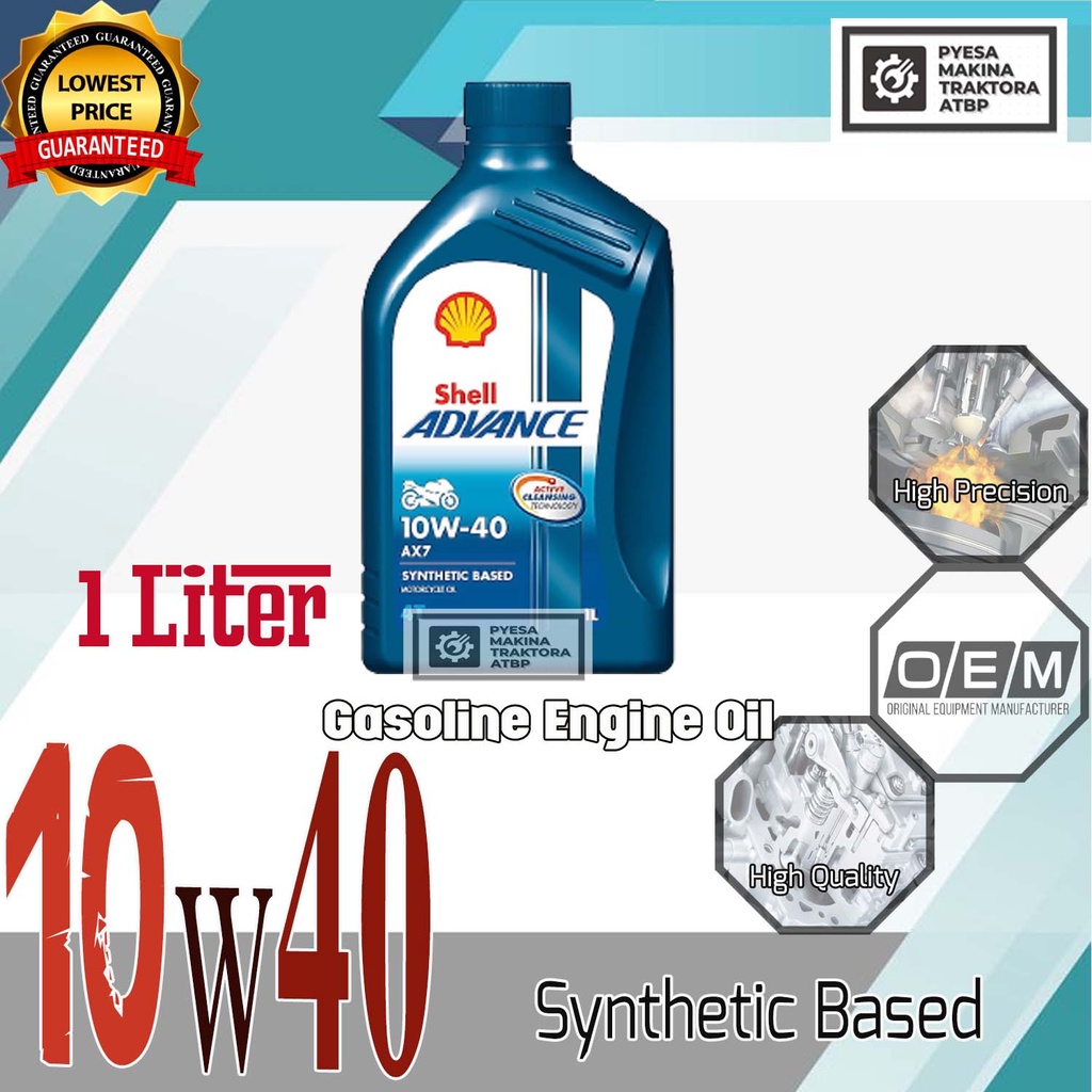Shell Advance 10w-40 AX7 1L Synhtetic Based 1 liter | Shopee Philippines