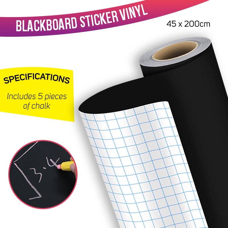 Sticker Blackboard || Sticker Whiteboard || Removable Vinyl Sticker (45 ...