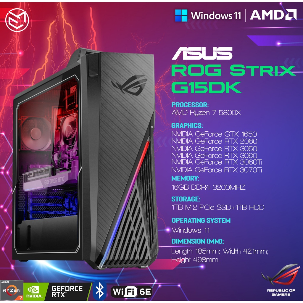 ASUS ROG STRIX G15DK CPU AMD R7-5800X GTX 1650/ RTX 2060/RTX 3050/RTX ...