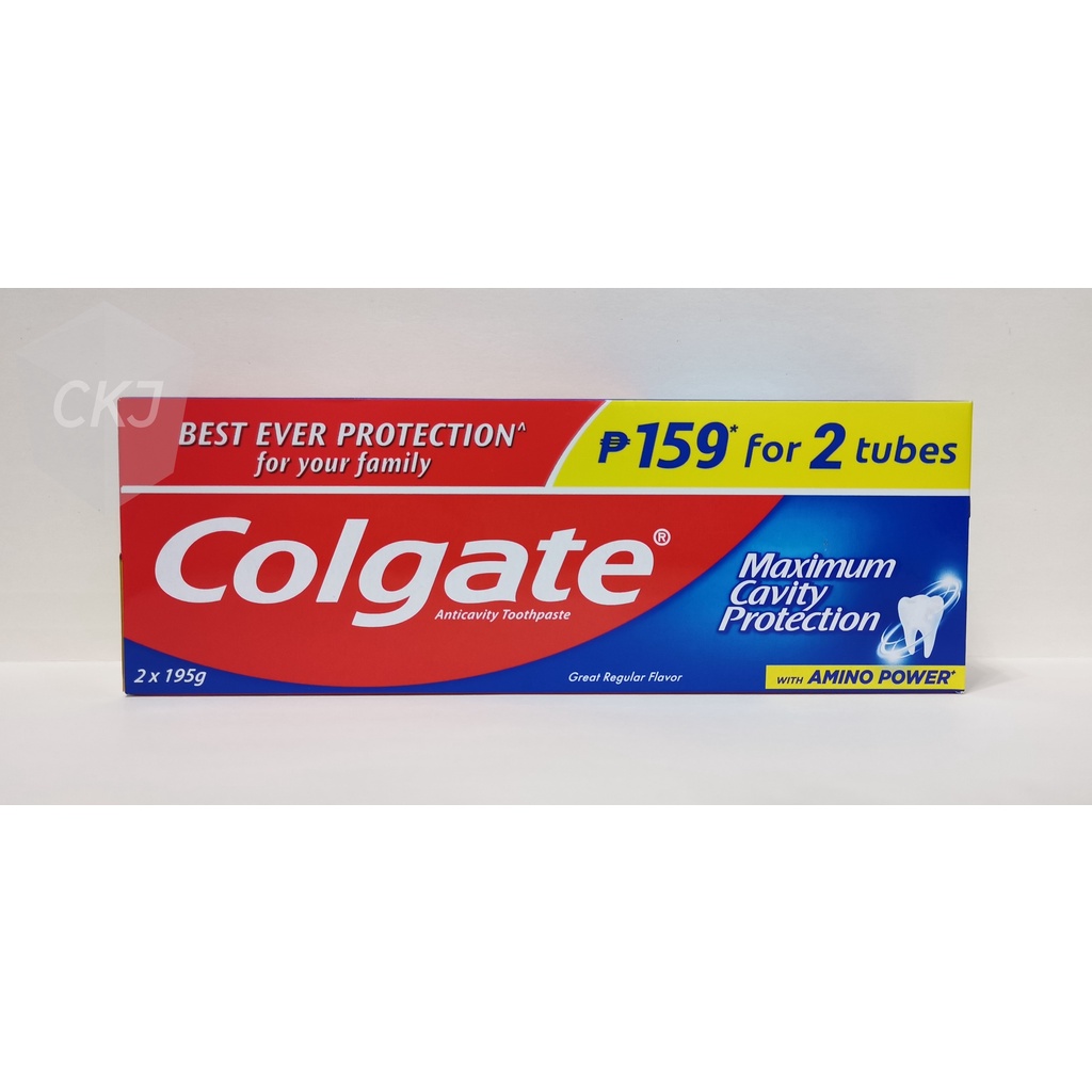 Colgate Great Regular Flavor Toothpaste 2 x 195g Twin Pack | Shopee ...
