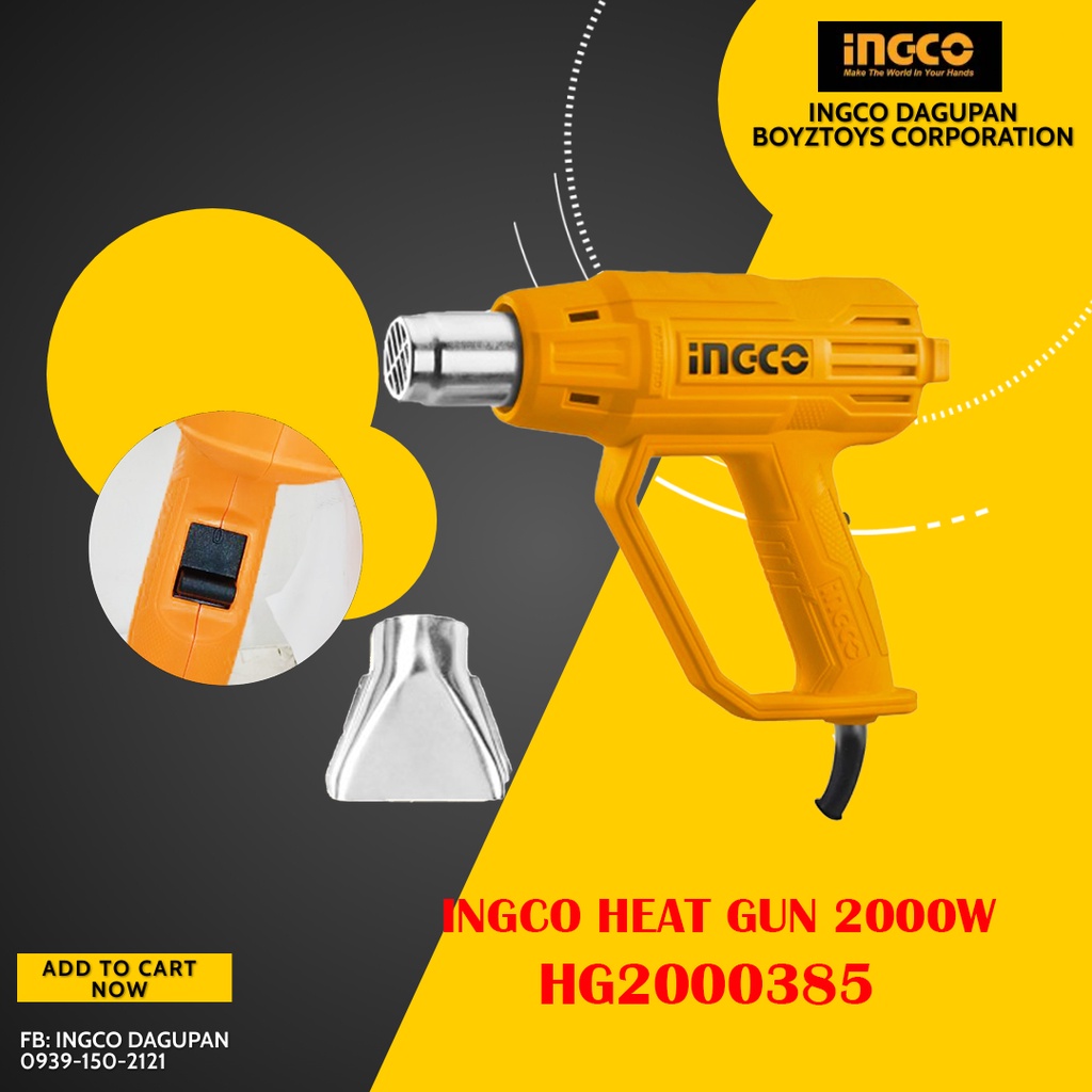 INGCO HEAT GUN 2000W HG2000385 | Shopee Philippines