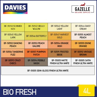 Davies Bio Fresh Anti-Bacterial , Odorless and Washable Paint - 4L ...