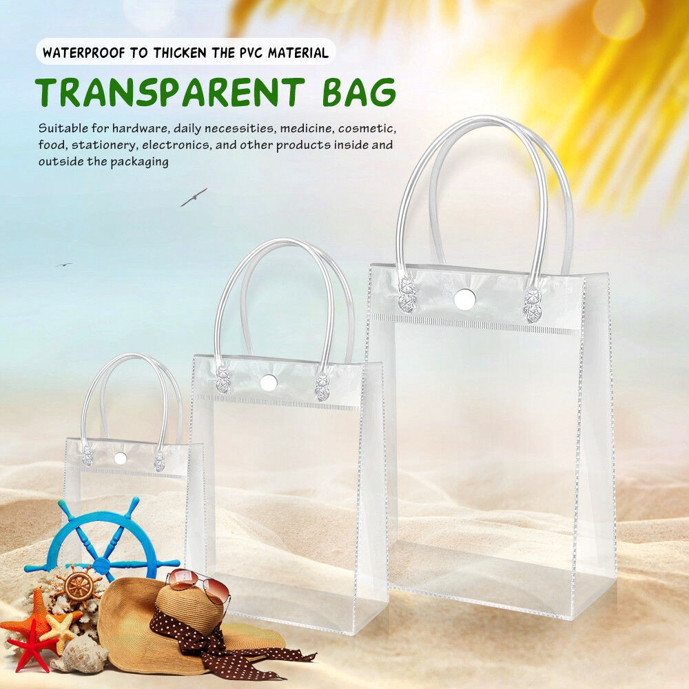 PVC Fashion Clear Tote Bags Leisure bag can be buckled Crystal PVC ...