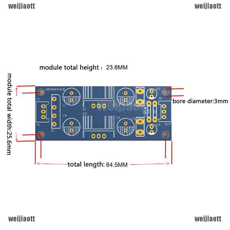 LM7815 + LM7915 ±15V dual voltage regulator rectifier bridge power ...