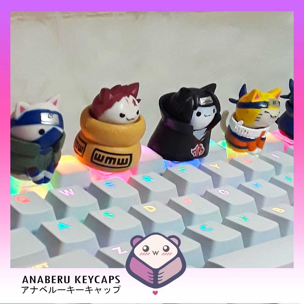 Naruto Cats Figurine Keycaps For Mechanical and Gaming Keyboards ...