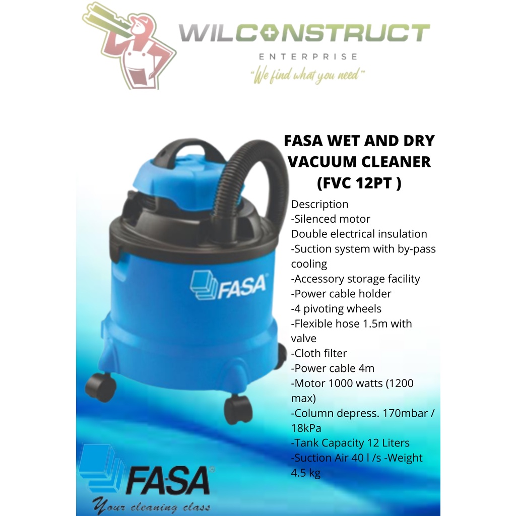 FASA WET AND DRY VACUUM CLEANER (FVC 12PT) | Shopee Philippines