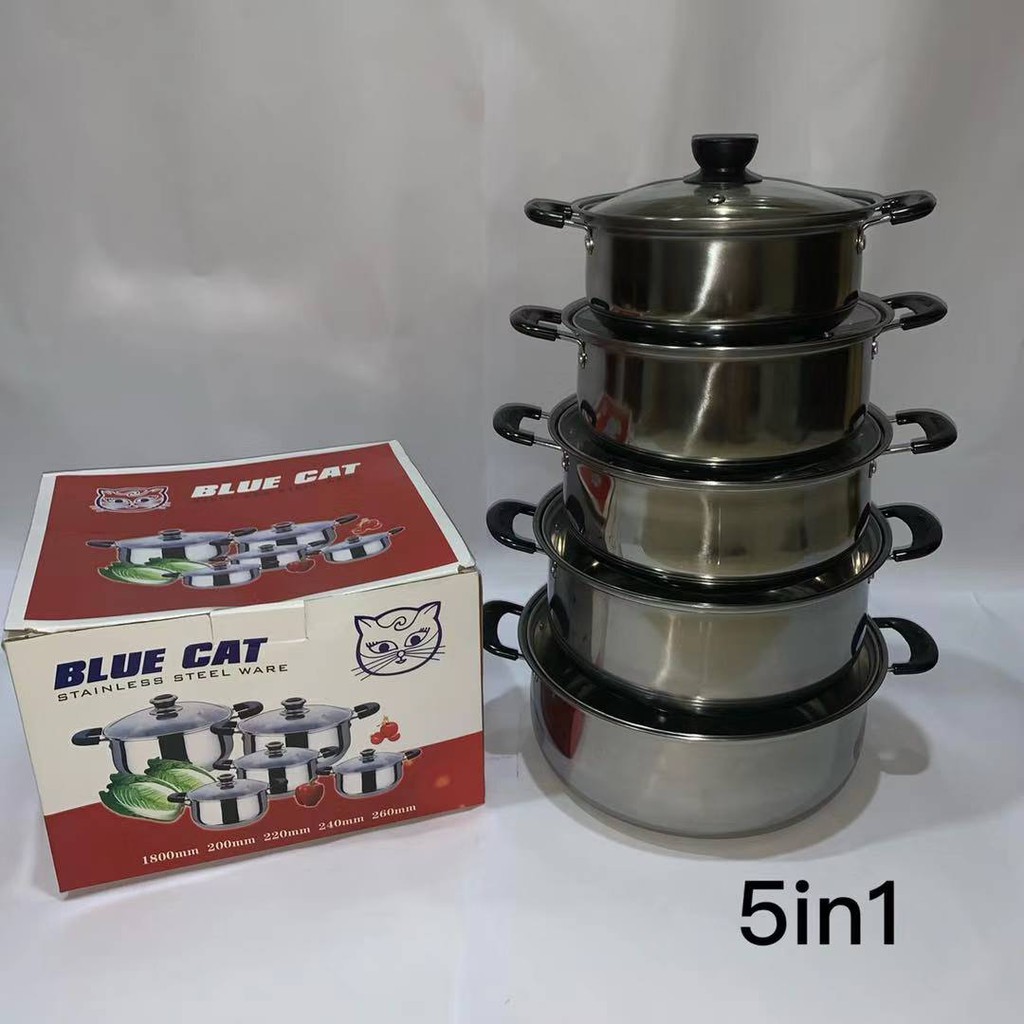 555 Stainless 5 in 1 Pots BEST QUALITY COD | Shopee Philippines