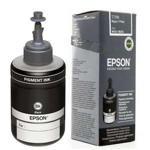 Epson T7741 Pigment Bottle Ink Black 140ml for M100 M200 M105 L605 ...