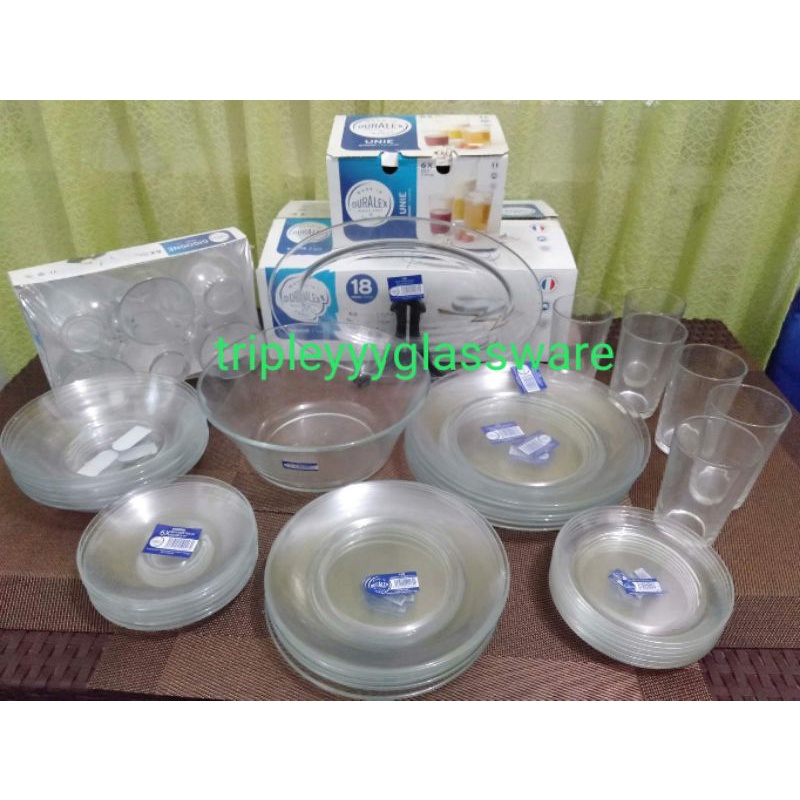 Duralex Clear 44pcs Dinner Set (no master box, brown box only) | Shopee ...