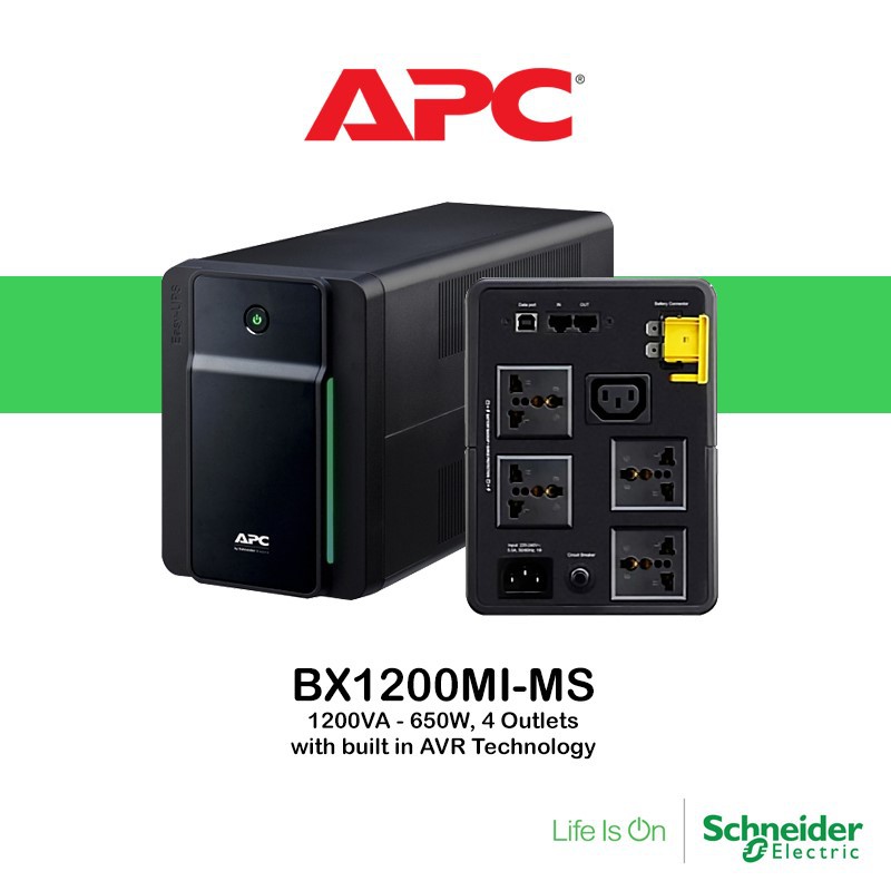 APC UPS 1200VA-650W Uninterruptible Power Supply (BX1200MI-MS, 5 ...