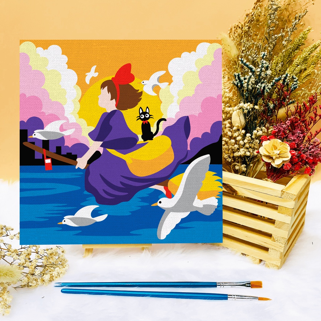 Kiki and Jiji- - Studio Ghibli Collection DIY Paint by Number Kit with ...