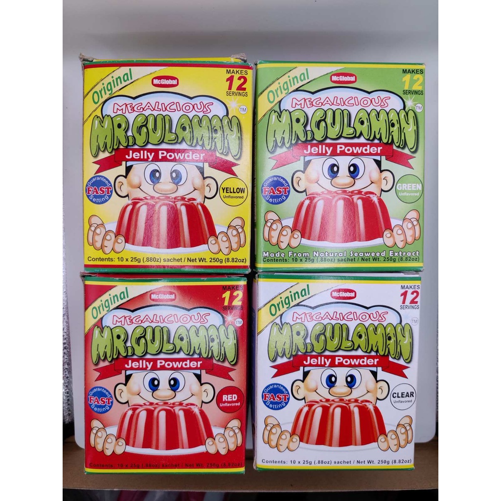 Original Megalicious McGlobal Mr. Gulaman Powder 1 box (25g x 10 packs ...