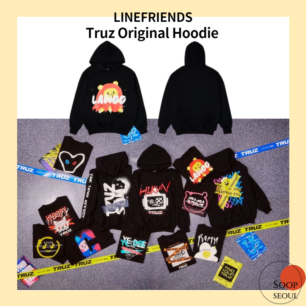 Linefriends Truz Hoodie Original Treasure / Unisex / woopy lawoo hikun ...