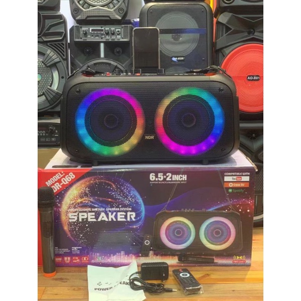 NDR-Q68 Double 6.5 Inches Portable Karaoke Wireless Bluetooth Speaker ...