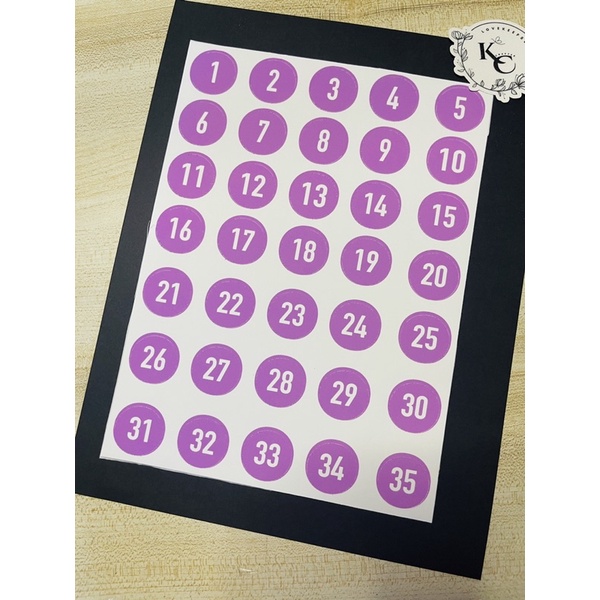 Big Round Number Stickers | water resistant sticker| WaterProof | 1 ...