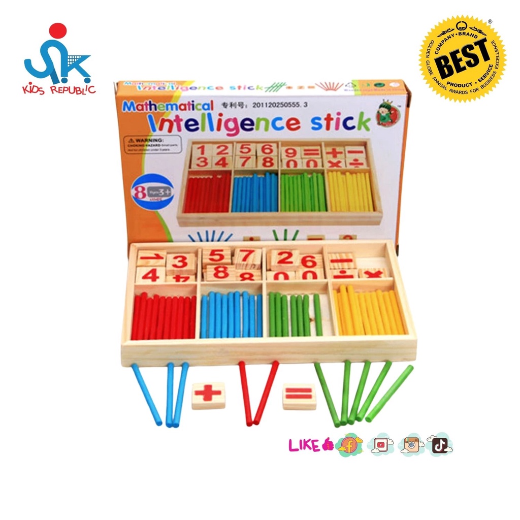 MIS Wooden Mathematical Intelligence Stick & Number - Educational Math ...