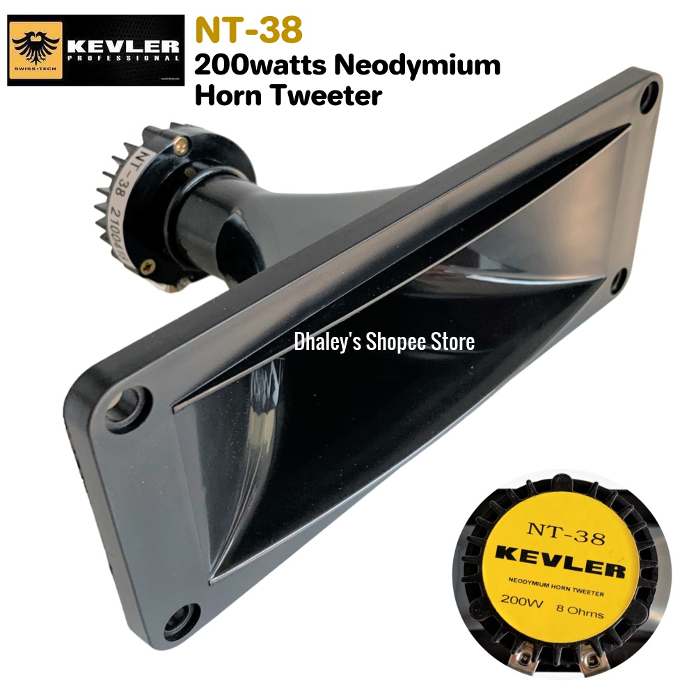 Original Kevler NT-38 Neodymium Horn Tweeter 200watts 8ohms 3 x 7.5 ...